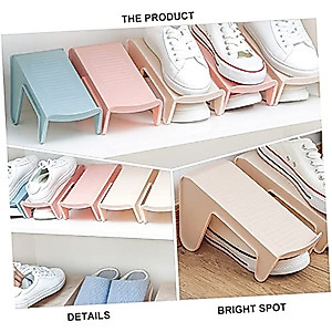 LIFKOME Double Layer Shoe Tray Sneaker Rack Clear Shoe Rack Shoes Slots Rack Closet Shoes Organizer Sneakers Holder Shoes Shelf Shoes Holder Shoes Stand Household Products Blue Pp 4pcs