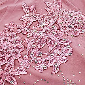 Women One Piece Muslim Hijab Lace Applique Head Wrap Scarf Shawl with Rhinestones