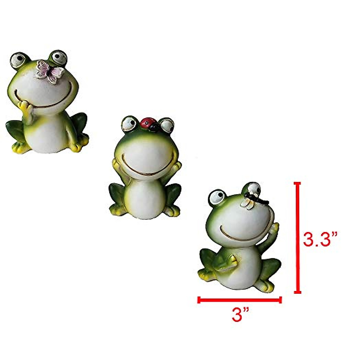 UXMOO Garden Frog S/3 Ornaments Polyresin Garden Decor Statues for Yard and Patio Lawn Cute Frog Indoor Outdoor Decoration Frog Figurines Animal Statue Sculpture-91