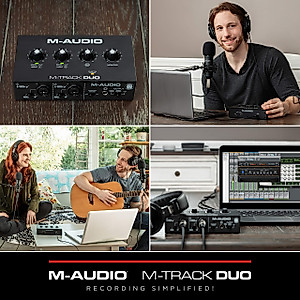 M-Audio M-Track Duo – USB Audio Interface for Recording, Streaming and Podcasting with Dual XLR, Line & DI Inputs, plus a Software Suite Included
