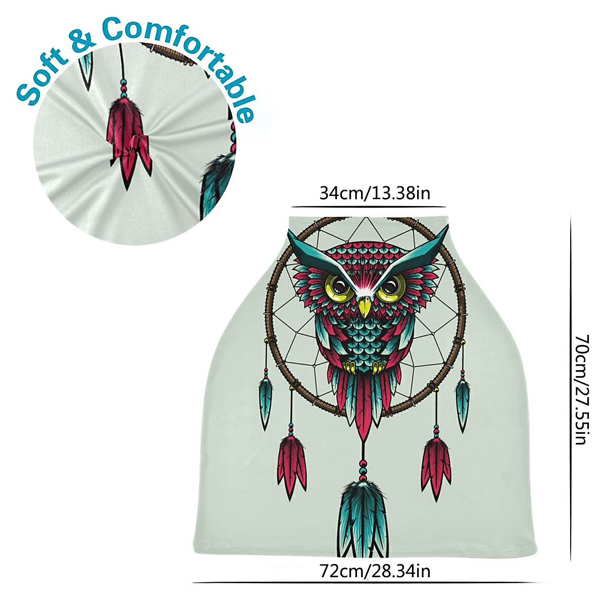 Nursing Cover Breastfeeding Scarf Dream Catchers Owl- Baby Car Seat Covers, Infant Stroller Cover, Carseat Canopy (w)