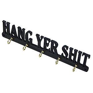 Medallurgy Hang Yer Shit (Your) Funny Country Wall Key Rack Holder Hanger Hooks Entryway Jewelry Organization Housewarming New Home Gift