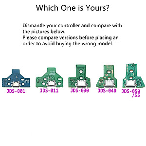 Onyehn JDS-050/JDS-055 Charging Port Assembly(with 12 pin Eject Ribbon Flex Cable) for Sony PlayStation 4 PS4 DualShock 4, Repair Part Micro USB Adaptor Charger Socket Board Connector Module(2 Pack)