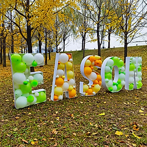 DZDY 3FT Giant Mosaic Balloon Frame Large Marquee Letters DIY Kit Alphanumeric Birthday Party Decor, Wedding Backdrop Decoration Anniversary Decoration (P)