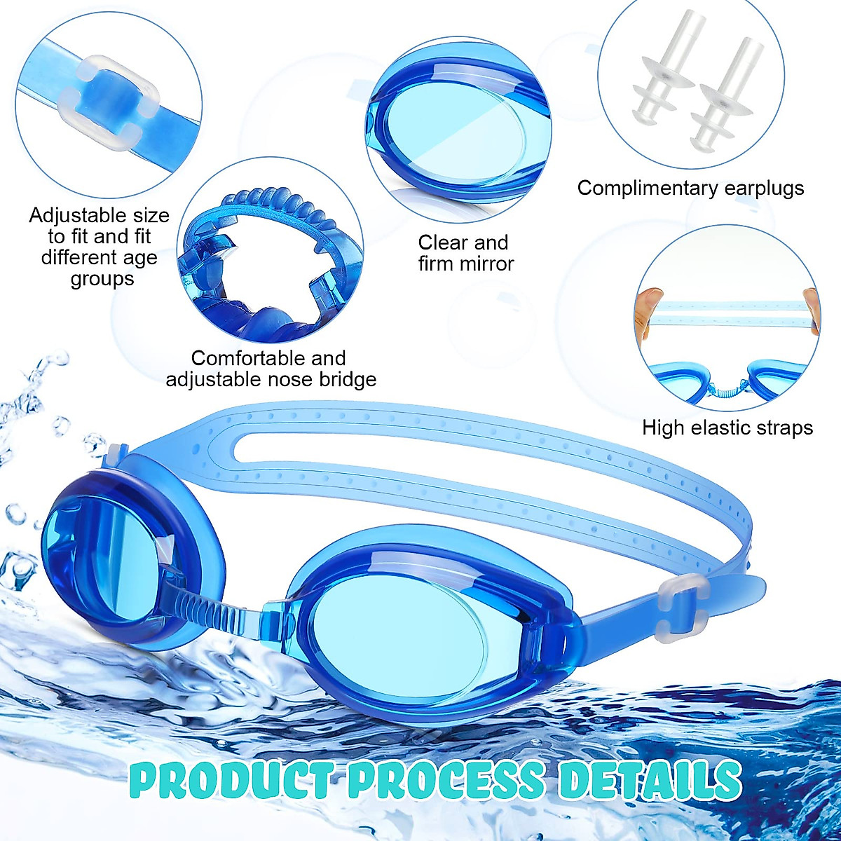 Macarrie 30 Pcs Kids Swim Goggles Bulk Child Swimming Goggles Gifts for Boys Girls Toddler Pool Surfing Diving(Blue, Pink, Purple, Black, Lake Blue)