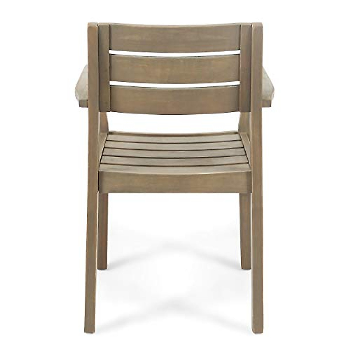 Christopher Knight Home 306673 Stanford Outdoor Dining Chairs | Acacia Wood | Gray Finish | Set of 2