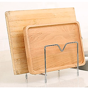 DOUBA Multifunctional Stainless Steel Bakeware Rack Pot Lid Rack Holder Organizer Cutting Board Rack Pantry Rack - 3 Layers