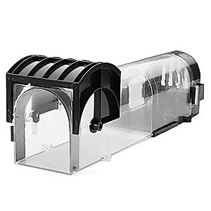 Humane Smart No Kill Mouse Trap, Cruelty Free Live Catch and Release, Easy to Set for Small Rodents Such as Mouse Mice Vole Mole Chipmunk, Reusable for Kitchen Garden Storage Garage (Clear White)