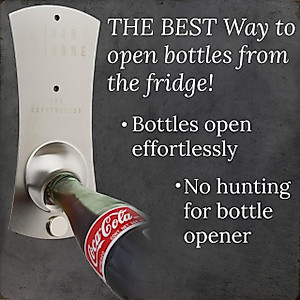 BAR NONE The Capstractor | Magnet Magnetic Fridge Bottle Opener Wall Mounted Bottle Opener Beer Opener Beer Bottle Opener Bottle Cap Opener Refrigerator Fridge Beer Bottles for Bartender Church Key
