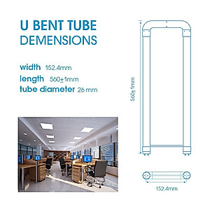 jimwhen 10 Pack T8 T10 T12 U-Bend Light Fixture,LED U Shaped Bulbs,18W(40W Equivalent),2200LM Super Bright,5000K Daylight,Dual-End Powered,Ballast Bypass,2FT LED U Bent Light Bulb for Office,School