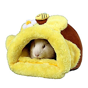 Eurobuy Rabbit Guinea Pig Hamster House Bed Cute Small Animals Pet Fleece Winter Warm Cozy Bed Hedgehog Winter Nest Cage Hamster Accessories