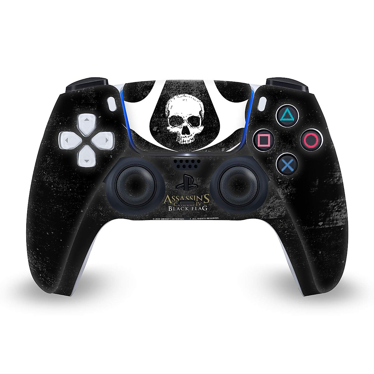 Head Case Designs Officially Licensed Assassin's Creed Grunge Black Flag Logos Vinyl Faceplate Sticker Gaming Skin Decal Cover Compatible With Sony PlayStation 5 PS5 DualSense Controller