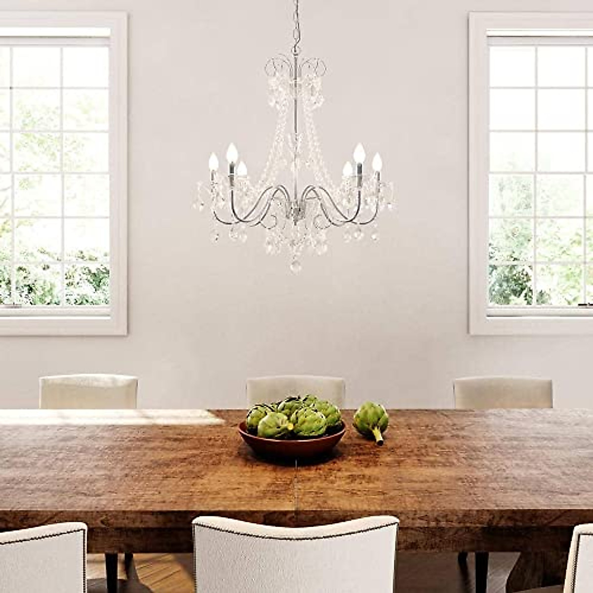 Canterbury Park Collection 6-Light Chrome Crystal Chandelier