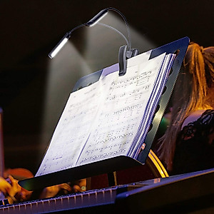 CAHAYA Music Stand Light Clip on Battery Powered Reading Lamp Book Light for Bookworms Guitar Piano Keyboard Players CY0243