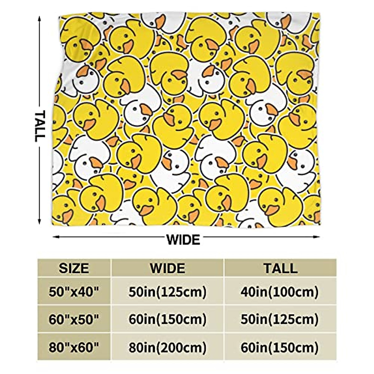 Gbuzozie Fleece Blanket Cute Duckies Lightweight Ultra-Soft Micro Cartoon Rubber Ducks Throw Blanket for Sofa Couch Bed Camping Travel - Super Soft Cozy Microfiber Blanket 50"X40"