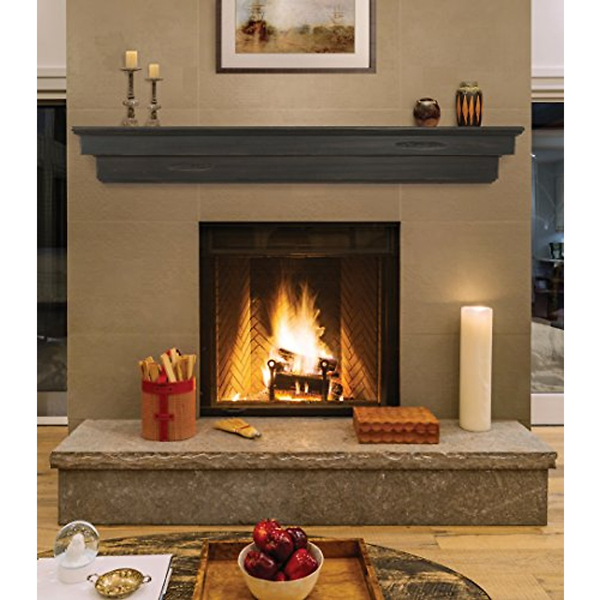 Pearl Mantels 497-60-20 Celeste Mantel Shelf, 60", Espresso Finish