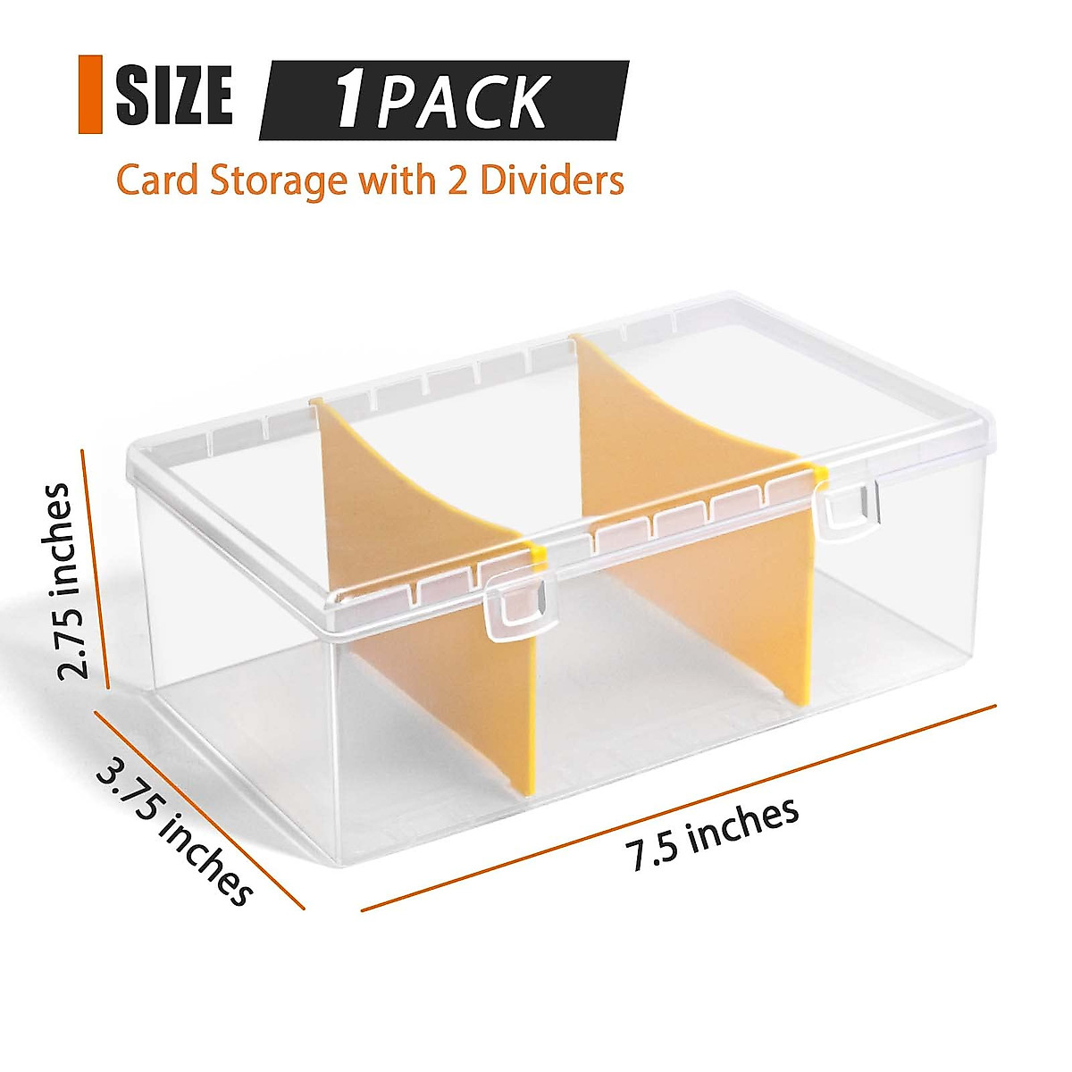 400 Count Plastic Trading Card Storage Box with Dividers, Baseball Card Storage Box, Sports Cards Holder Organizer - 1 PACK