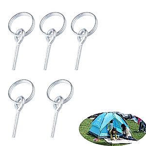 Tent Ring Replacement with Pins - 5pcs Ultra Light Galvanized Tent Pole Connectors Camping Repair Accessories Kit for Outdoor Camping Hiking Travel