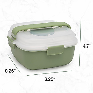 Goodful Stackable Lunch Box Container, Bento Style Food Storage with Removeable Compartments for Sandwich, Snacks, Toppings & Dressing, Leak-Proof and Made without BPA, 56-Oz, Green