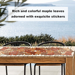 Fall Harvest Table Runner 13"x70", Cutwork Applique Embroidered Leaves Table Runner Maple Leaves Table Runner for Home Kitchen Decoration Table Runner for Halloween Thanksgiving Christmas