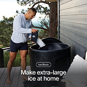 Ice Barrel Ice Block Mold (1 Mold) for Extra Large Ice Blocks (7 lbs) - Large Ice Cubes for Freezer - Silicone Ice Mold with reinforced Steel