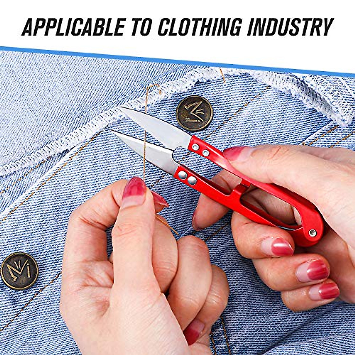 3 Pieces Sewing Scissors 4.7 Inch U Shape Yarn Thread Cutter Embroidery Small Snips Clippers Trimming Nipper for Sewing Stitch DIY Crafts Supplies, Random Color