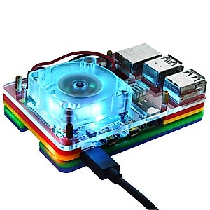GeeekPi 2pcs Quiet Pi Cooling Fan 40x40x10mm, 4010 Fan DC 5V 3.3V Brushless CPU Cooler Radiator for Raspberry Pi 4 Model B, 3B+/3B/2B (Blue)