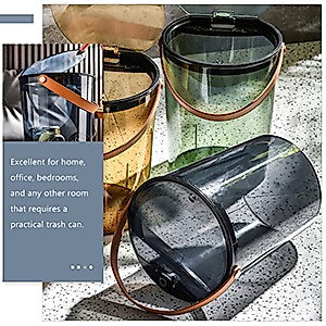 Kitchen Trash can Clear Trash Can Desktop Mini Trash Can Recycle Garbage Can Waste Basket Garbage Container Bins with Lid Handle for Home Office Blue Kitchen