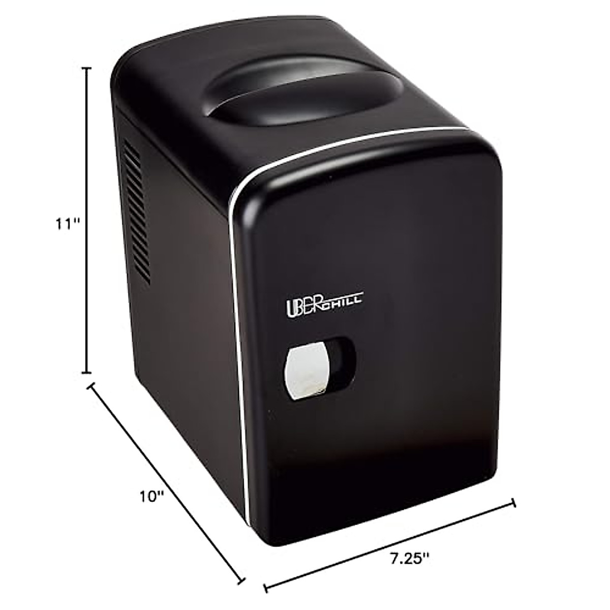 Uber Appliance UB-CH1-MB, Skin Care, Beauty, Makeup, Cosmetics Storage | Skincare Bedroom | Portable Mini Fridge Cooler and Warmer, 4L, blackout matte black