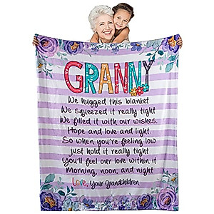 NAZENTI Luxury Super Soft Sherpa Fleece Blanket 50x60, Mamaw Loves, Gigi, Mimi= (Granny)