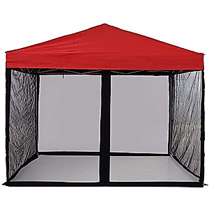 Mosquito Net for Outdoor Patio and Garden, Screen House for Camping and Deck, Gazebo Screenroom, Zippered Mesh Sidewalls for 10x 10' Gazebo (Black)