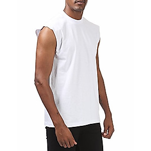 Pro Club Men's Heavyweight Sleeveless Muscle T-Shirt, Snow White, Large