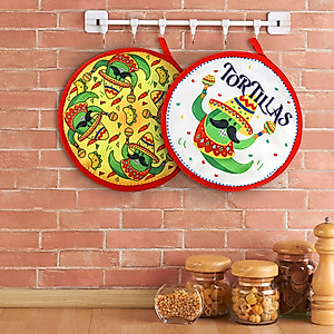 Coloch 3 Pack Tortilla Warmer Pouch, 12" Insulated Cloth Pouch For 15 Tortilla Cute Taco Warmer Holder for Tortillas, Taco, Pita, Wrap, Naan, Pancake, Flat Bread, Microwave/Oven Safe