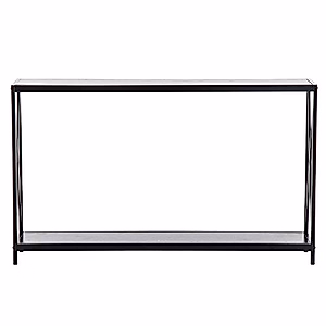 Volowoo Industrial Console Table, 3-Tier Entryway Table, Hallway Table, Narrow Sofa Table with Shelves, Entrance Table for Entryway, Living Room, Foyer, Hallway, Office, (Black)