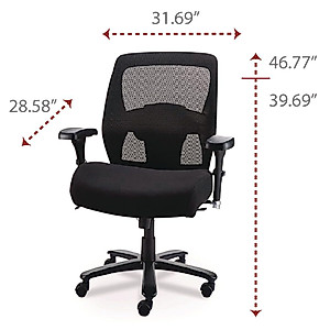 Alera ALERV44LS10C Alera Ravino Big & Tall Series High-Back Swivel/tilt Leather Chair, Black