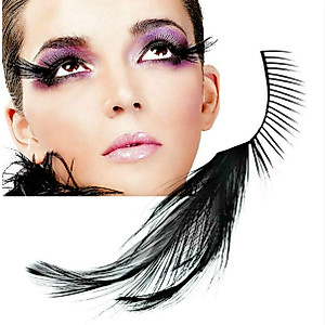 Dorisue halloween Feather Eyelashes witch makeup Cat eyes Black tail Lashes extension wedding Show Halloween Cosplay Wedding false lashes drama theatre model Hand-made Luxury Fashion Fake Lashes