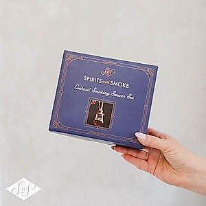 Spirits with Smoke Smoking Saucer Set - 1 Maple Wood Saucer, 3 Wood Chips for Cocktail Smoker & 4 Coasters, Premium Cocktail Accessories, Gifts for Husband