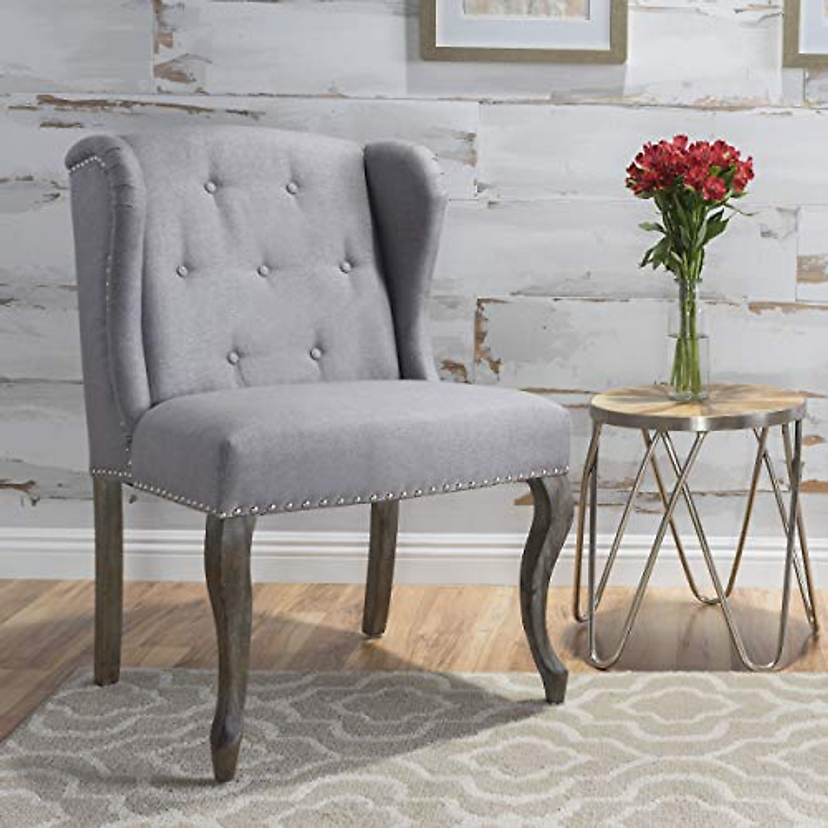 Christopher Knight Home Niclas Accent Chair, Light Grey