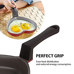 Neoflam 5.5'' Ceramic Nonstick Little Shaped, Frying Griddle Pan Shaper, Mini Pancake Waffle Maker with Heat Resistant Handle for Breakfast Scrambled Egg, Grilled Cheese, Red Heart (51102)