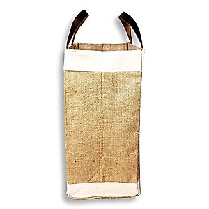 Eco-Friendly Large Jute and Cotton Leather Handle Market Tote Bag (Natural - No Embroidery)