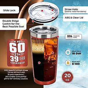 60th Birthday Gifts For Women, 1963 Birthday Presents, 60th Birthday Gift Ideas For Her, Happy Birthday Gifts For 60 Year Old Woman, Turning 60 Decorations, 20 oz Wine, Coffee Tumbler, Mug, Cup