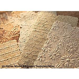 168 Sheets Scrapbook Paper and Embossed Textured Paper Assorted Set - 6 Pack Mixed Special Paper for Scrapbooking Planner Bullet Junk Journal Supplies Collage Card Embellishment 2.4x3.2, 3.4x4.9 Inch