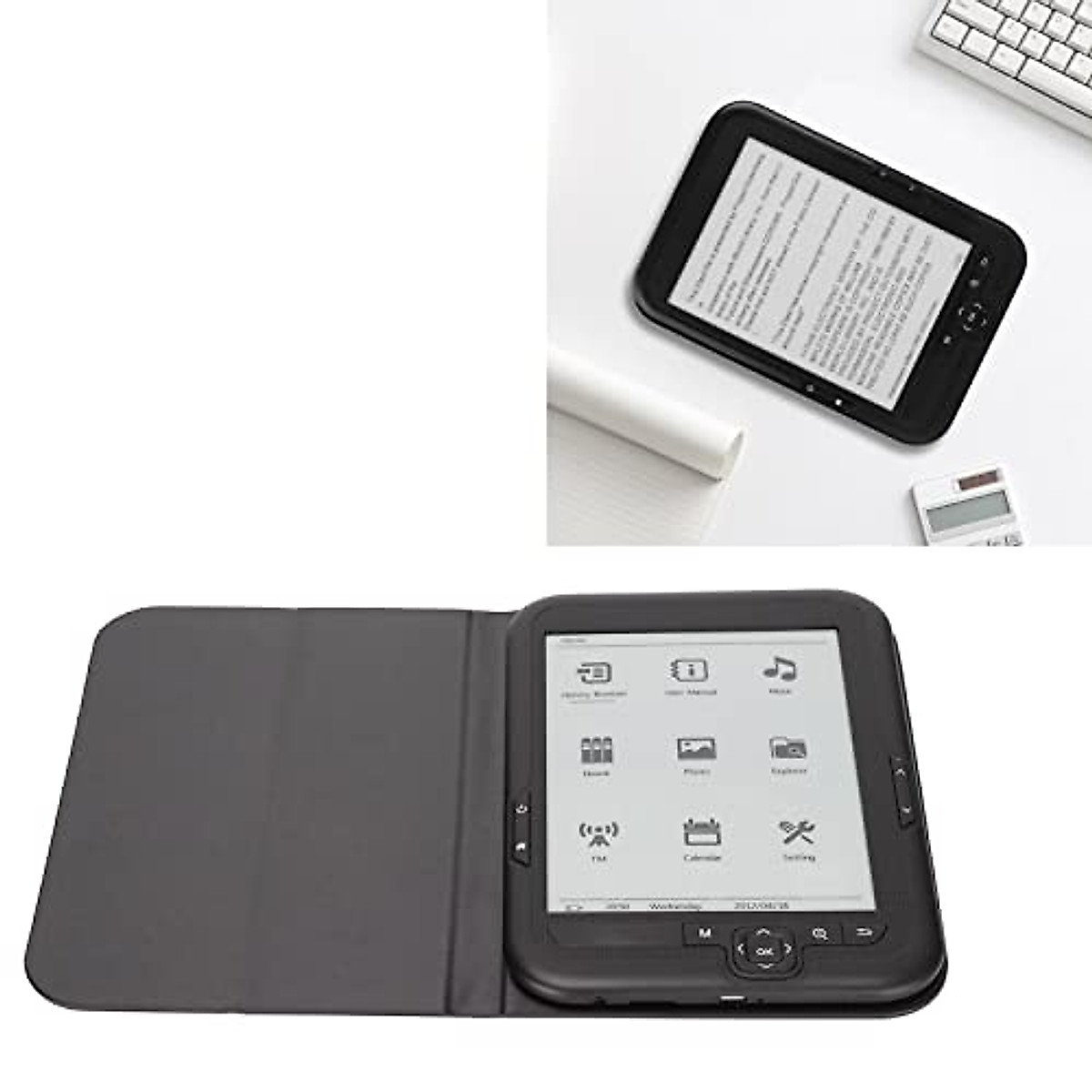 Zopsc 6in E Reader, HD Ink Screen E Book Devices with Eye Protection, 800x600, FM Music Playback (8GB)