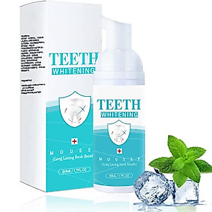 LANTHOME White Foam Teeth Whitening Products-Tooth Whitening Mousse, Easy to use Teeth Whitener Foam for White Teeth,Freshens Breath, Whitens Teeth & Fights Bad Breath 50ml