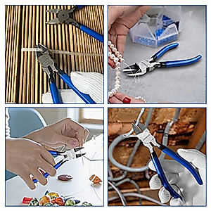 Wire Cutters, 6 inch, KAIHAOWIN Precision Flush Cutters Ultra Sharp Wire Cutters for Crafting Side Cutters Wire Snips Spring Loaded Dikes Wire Cutter for Jewelry Making, Blue with Black Handle