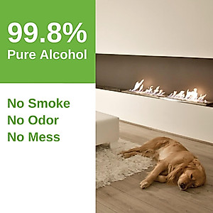 16 QUARTS Odorless, Smoke-Free Ethanol Fireplace Fuel | Best Flame, Fast Pour, Long Burn, Safety-Tested, Made in USA | Bio Ethanol Fuel For Fire Table Top Fire Pit Ethanol Fireplace | e-NRG Bioethanol