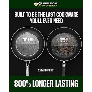 Granitestone Armor Max 20 Pc Pots and Pans Set Nonstick Cookware Set, Complete Kitchen Cookware Set with Non Stick Pots and Pans Set with Lids + Knife Set, Induction/Oven/Dishwasher Safe, Non Toxic