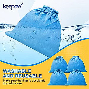 KEEPOW Shop Vac Filter Bags Compatible with Vacmaster 4 to 16 Gallon Wet Dry Vacuums VBV1210 VJC507P, Cloth Filter Bags 6 Pack, Part #VRC5