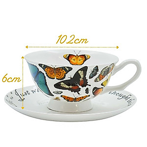 Tea Cups London Cup & Saucer Butterfly, 210 ml (7 fl oz)