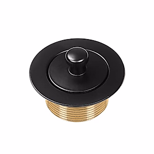 100% Brass Lift and Turn Bathtub Drain Set w/Overflow Plate - Drain Conversion Kit - Fits All Bathtub Sizes - Universal Fine/Coarse Thread - Designed & Tested in America (Matte Black)